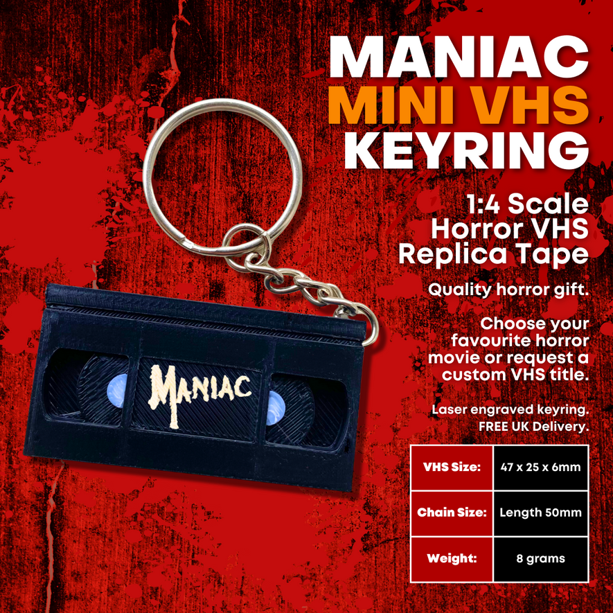 Maniac Mini Horror VHS Keyring – Horror Stock